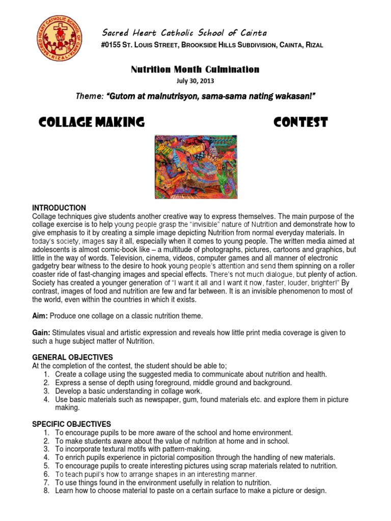 SHCSC Collage Making Contest | Download Free PDF | Collage | Watercolor ...