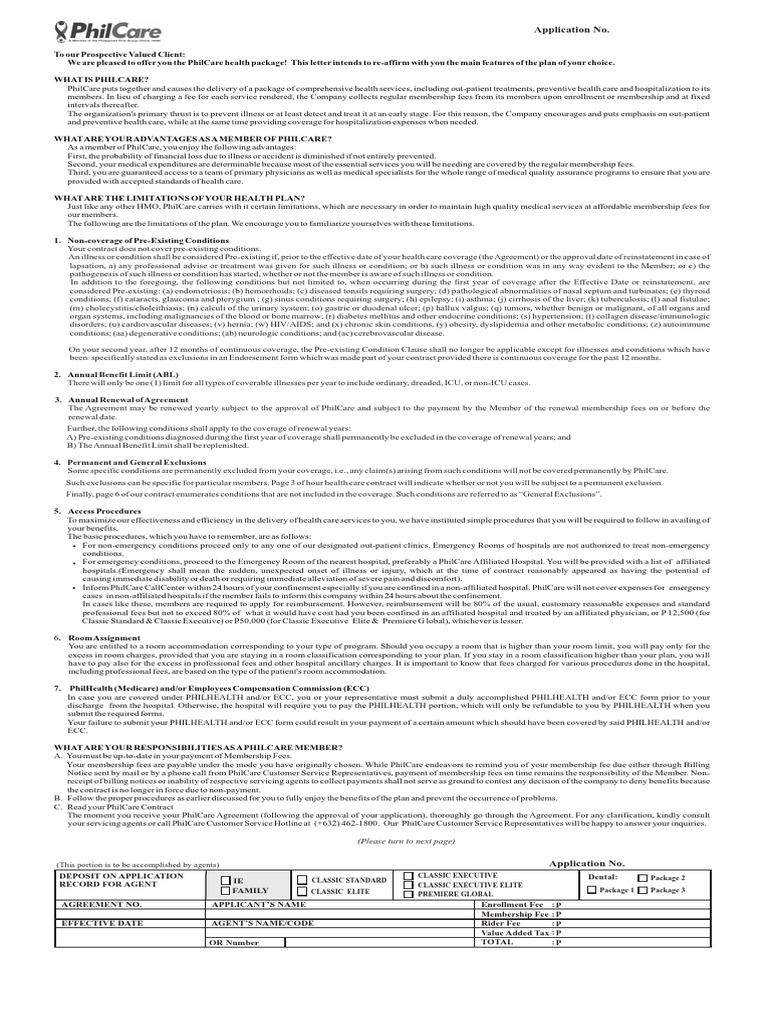 Philcare Application Form_07302013 | Medical Diagnosis | Health Care