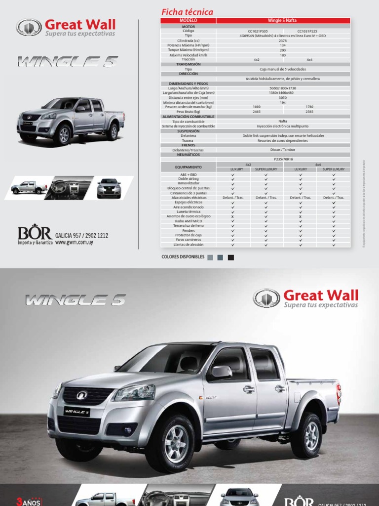 Wingle 5 Grat Wall Ficha | PDF | Tecnología