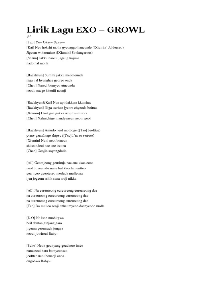 Lirik Lagu EXO | PDF