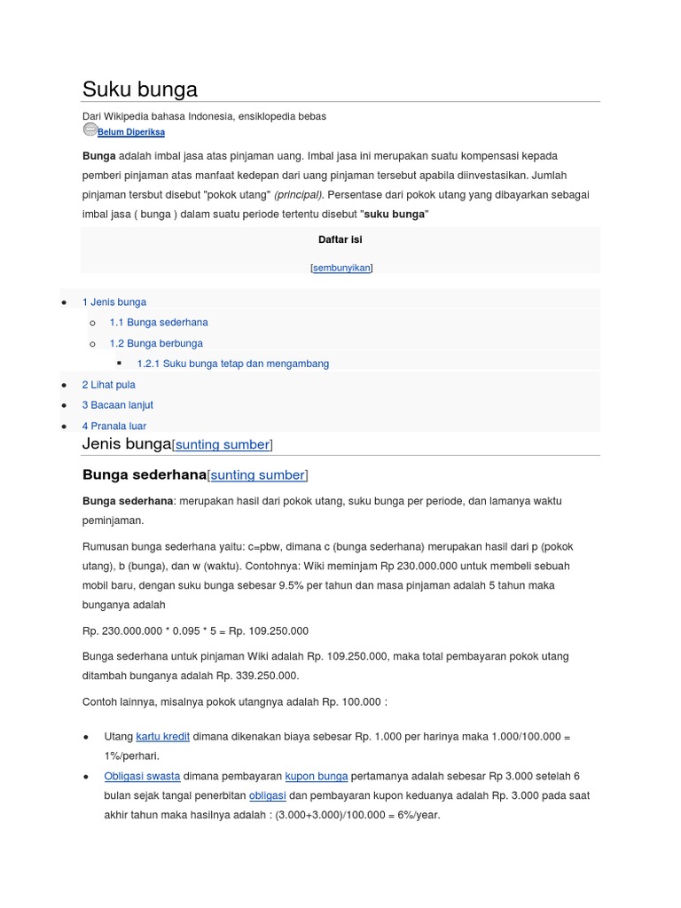 Suku Bunga | PDF