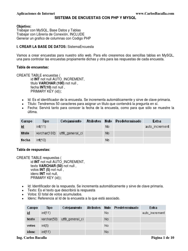 Cómo Hacer Encuestas Con PHP y MySQL | PDF | Php | Archivo de computadora