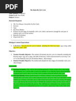 5 E Lesson Plan For Second Grade Life Cycles | PDF | Pupa | Butterfly