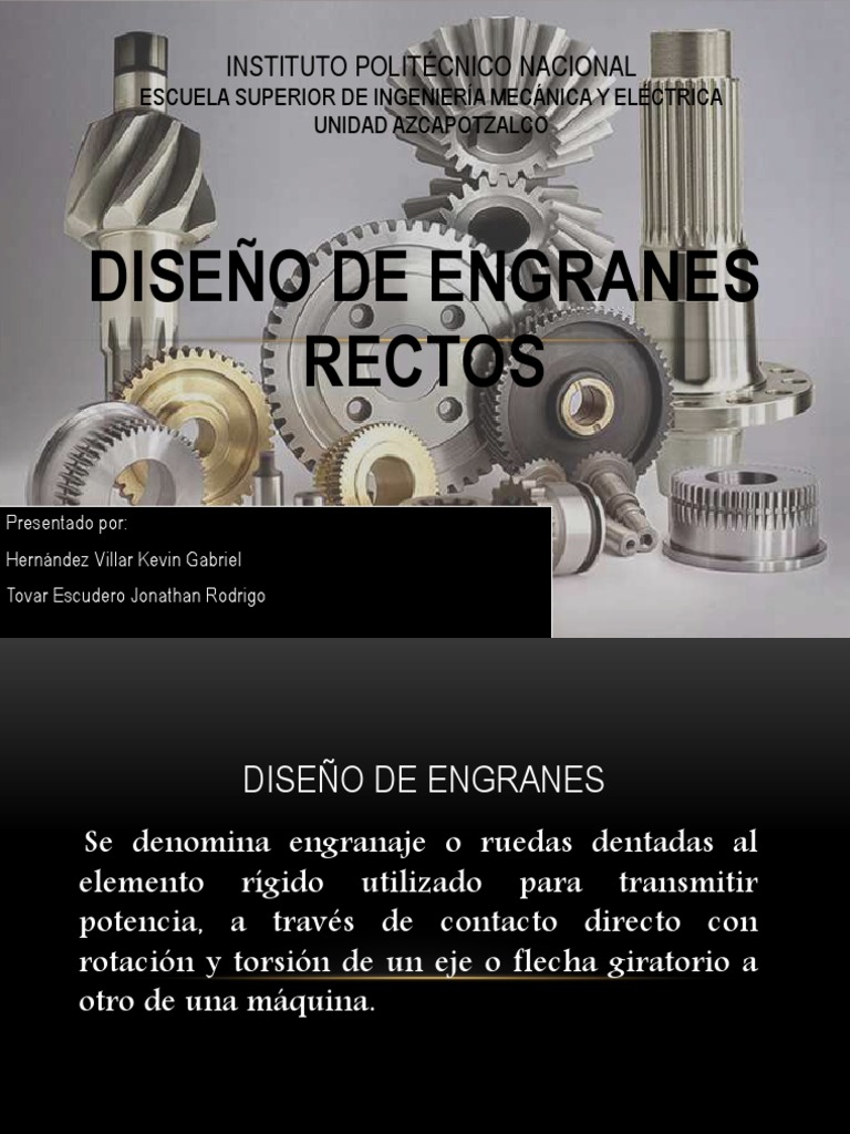 Diseño de Engranes | PDF | Engranaje | Mecanica clasica