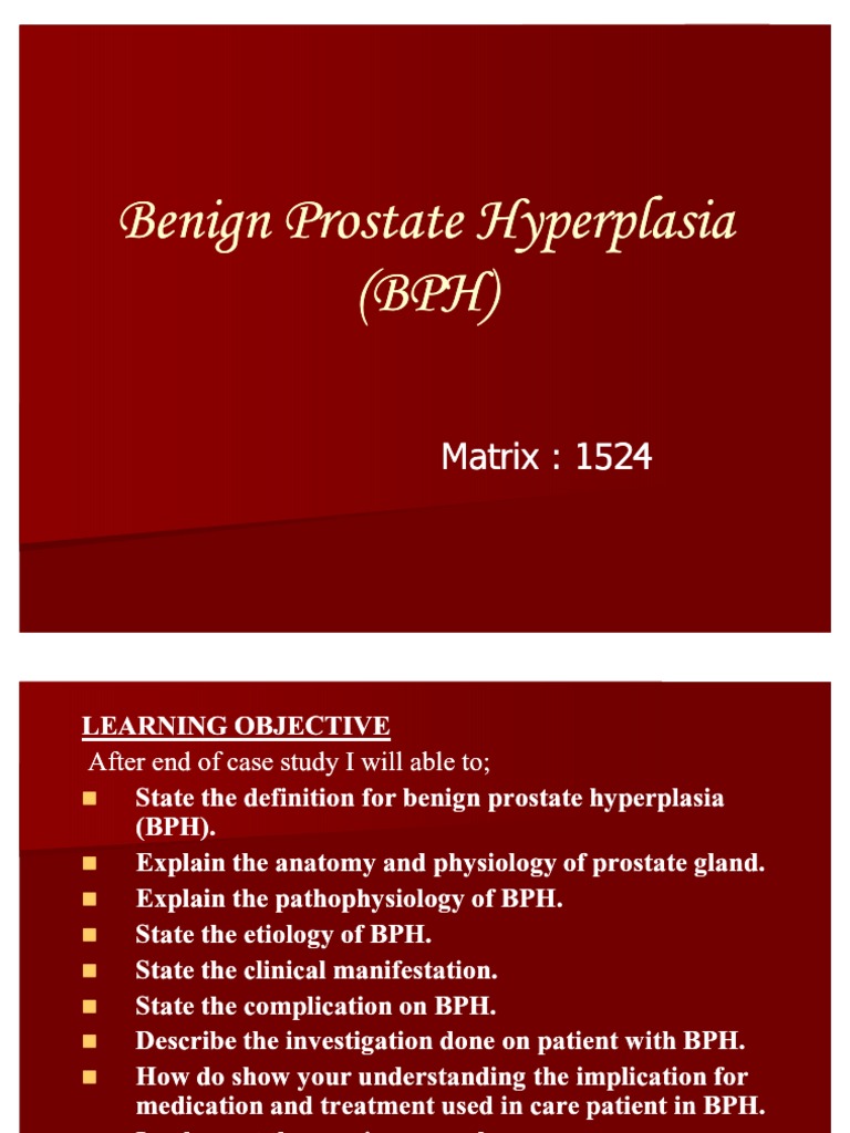 BPH | PDF | Prostate | Diseases And Disorders