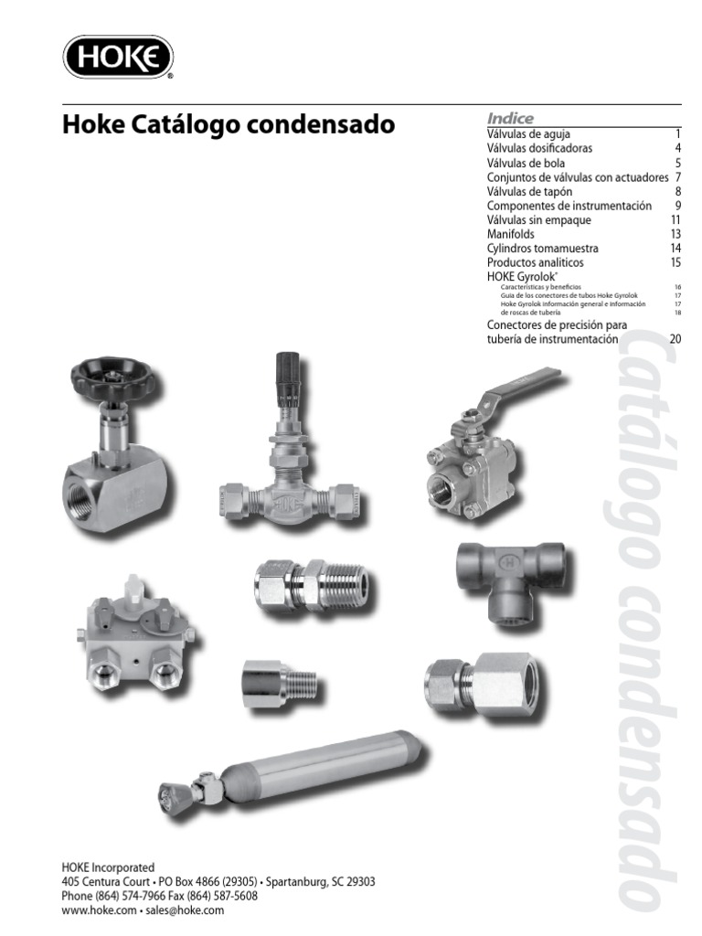 Resumen del Catálogo de Válvulas y Componentes de Hoke | PDF | Acero ...