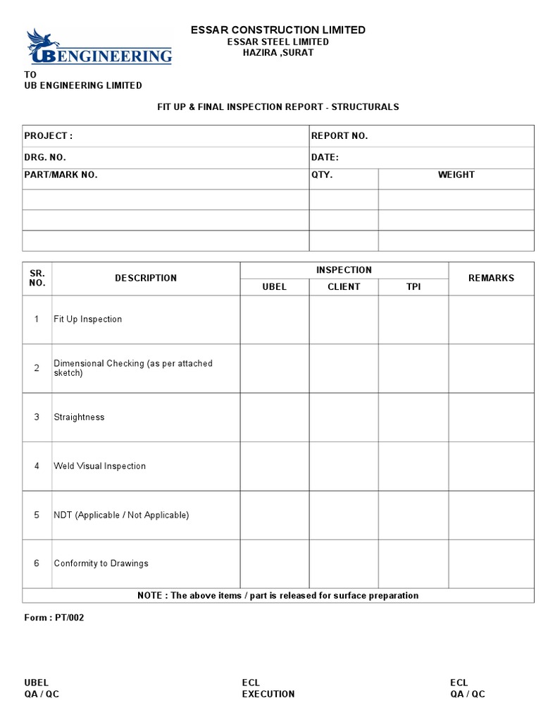Inspection Format | PDF