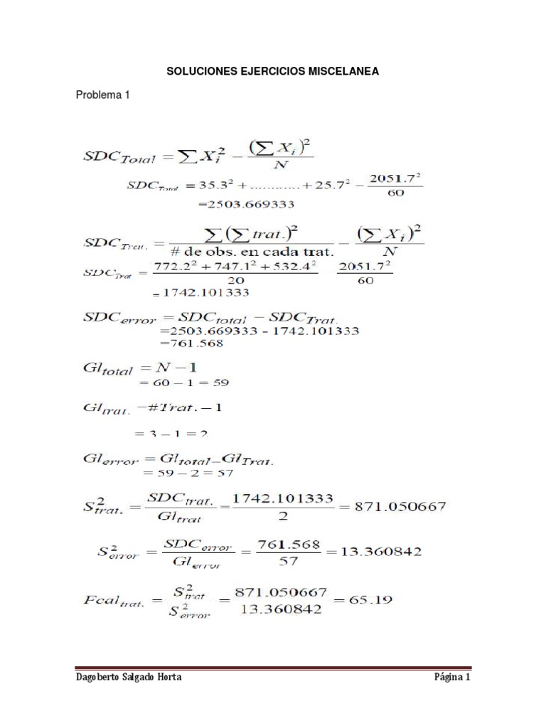 Solucion Ejercicios Miscelanea | PDF | Análisis de variación | Enseñanza de matemática