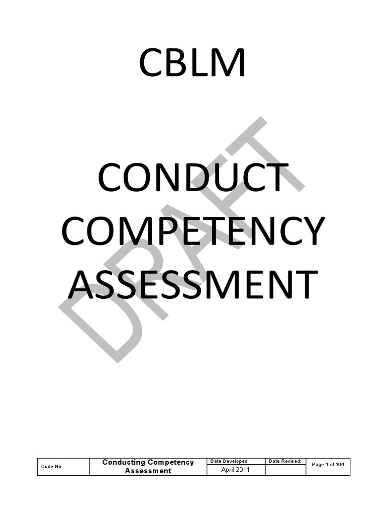 Conduct Competency AssessmentConductCompetencyAssessment | PDF ...
