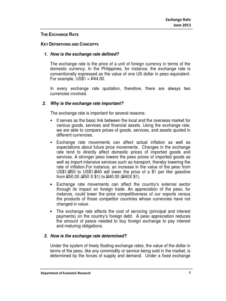 BSP Primer - Exchange Rate | PDF | Exchange Rate | Foreign Exchange Market
