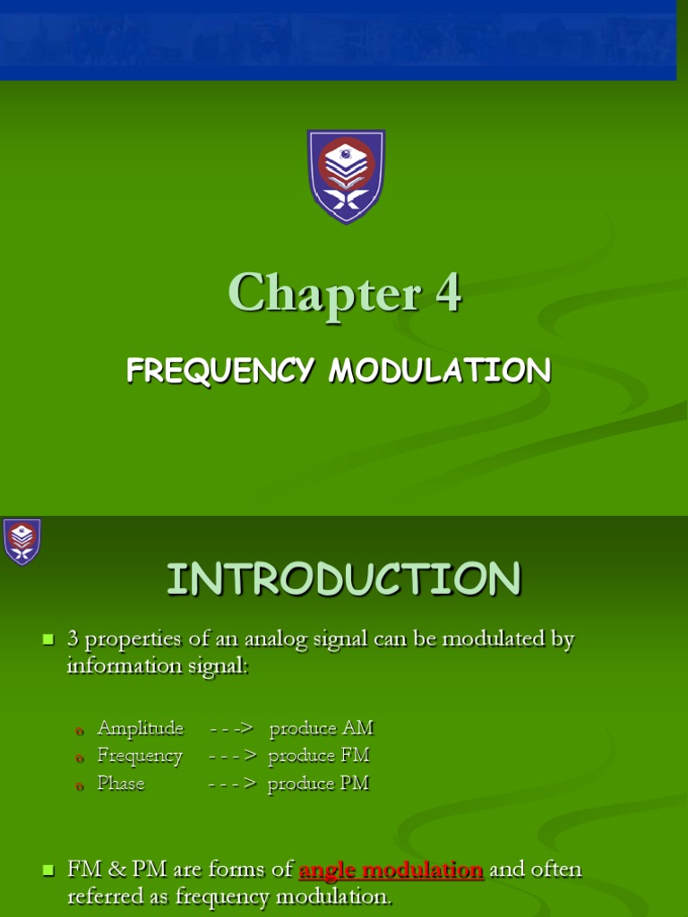 Chapter 4 Frequency Modulation | PDF | Frequency Modulation | Modulation