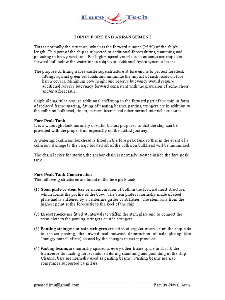 Fore End | PDF | Ships | Shipping