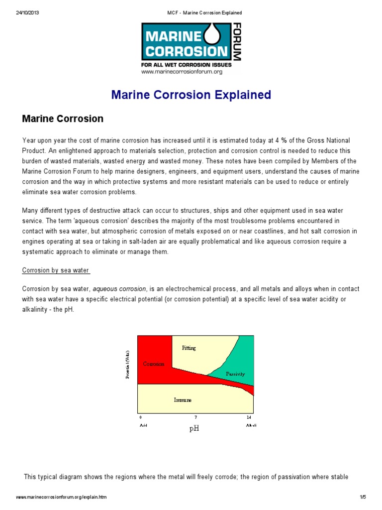 MCF - Marine Corrosion Explained | PDF | Corrosion | Rust