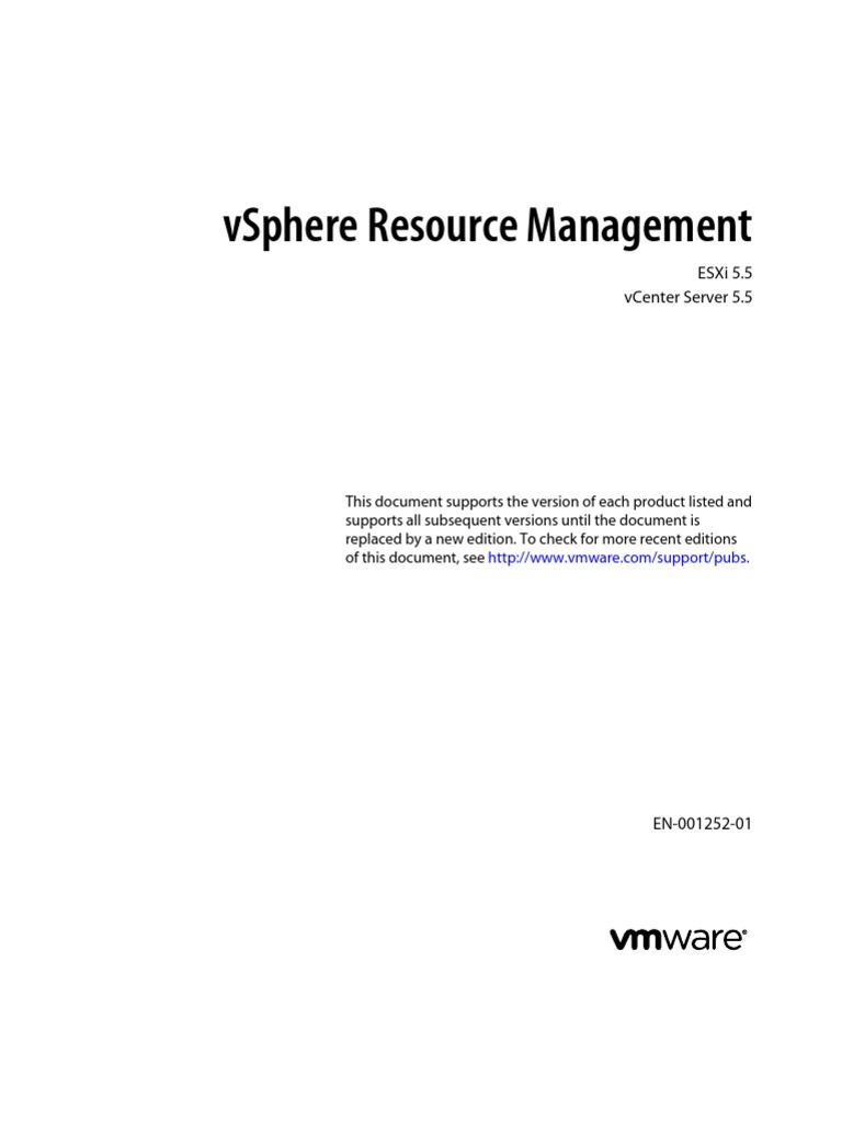 Vsphere Esxi Vcenter Server 55 Resource Management Guide | Download ...