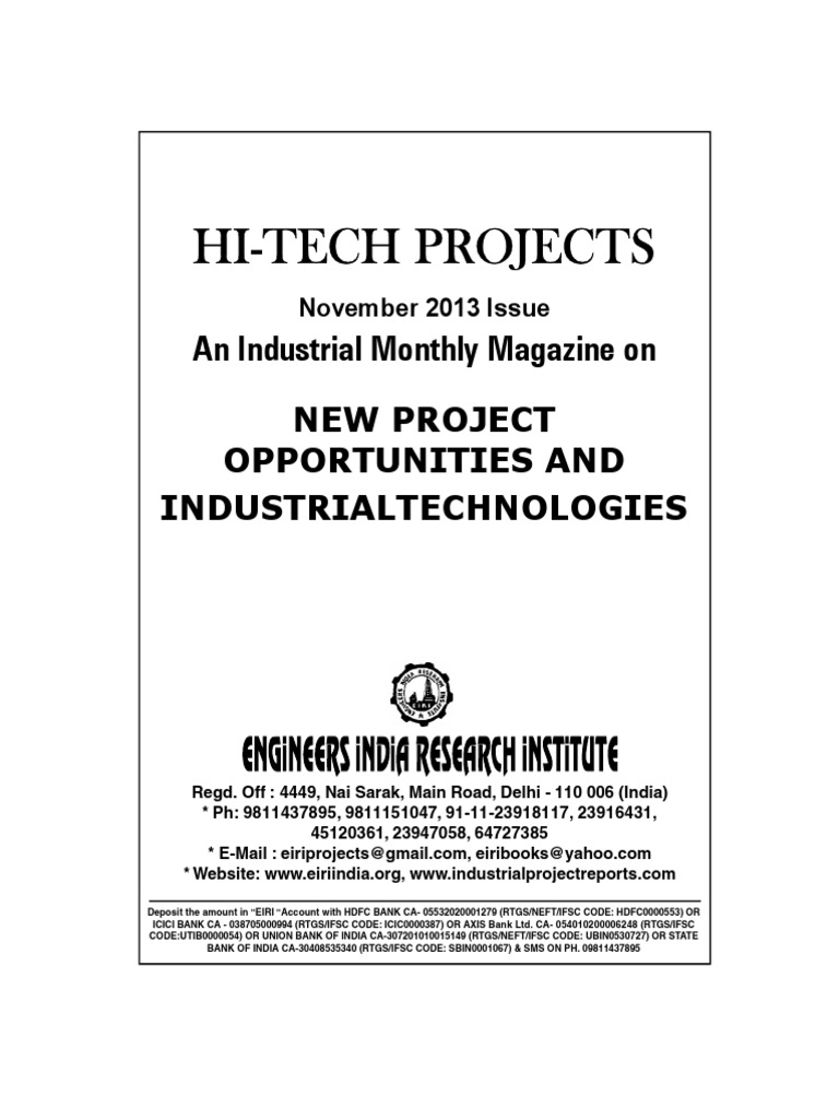 Hi-Tech Projects (Ecopy) Nov13-Final | PDF | Paint | Foods