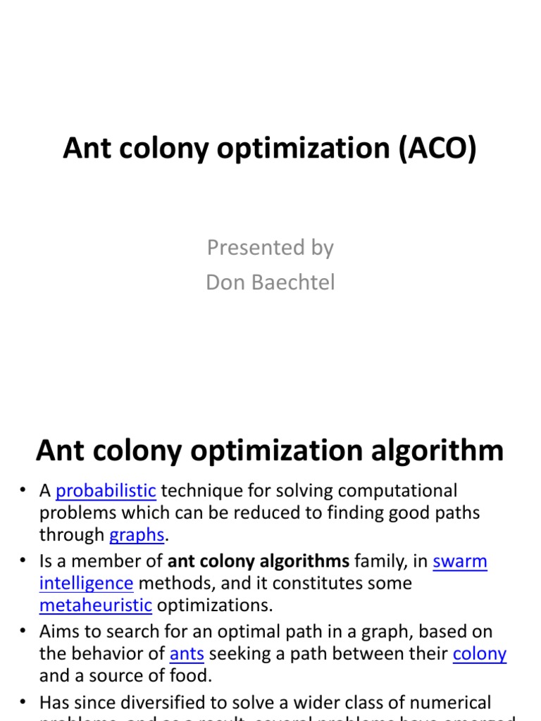 Ant Colony Optimization | Download Free PDF | Algorithms | Theoretical Computer Science