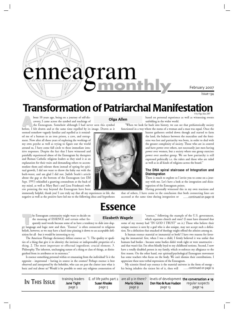 Enneagram Monthly No. 135 March 2007 | PDF | Enneagram Of Personality ...