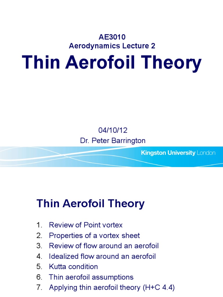 Thin Aerofoil Theory: AE3010 Aerodynamics Lecture 2 | PDF | Airfoil ...