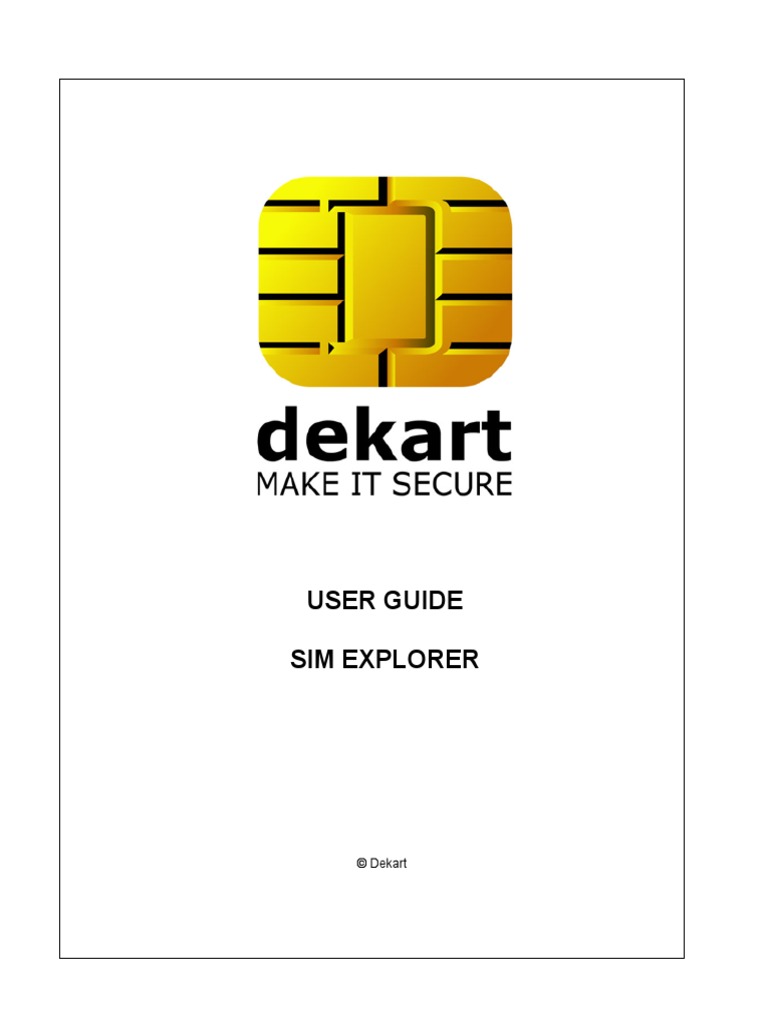 Sim Explorer User Guide | PDF | Subscriber Identity Module | Public Key ...