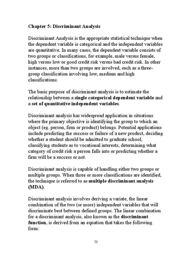 Discriminant Analysis | PDF | Statistical Classification | Sampling ...