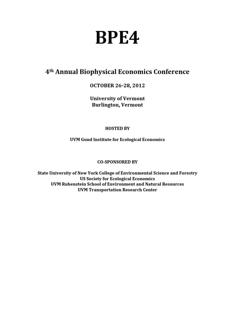 Biophysical Economics Conference | PDF | Economic Theories | Sustainability