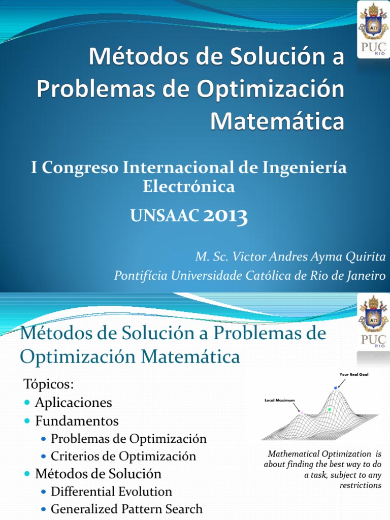 Métodos de Solución A Problemas de Optimización Matemática | PDF ...