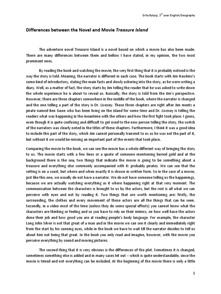 Treasure Island Essay | PDF | Narration | Treasure Island