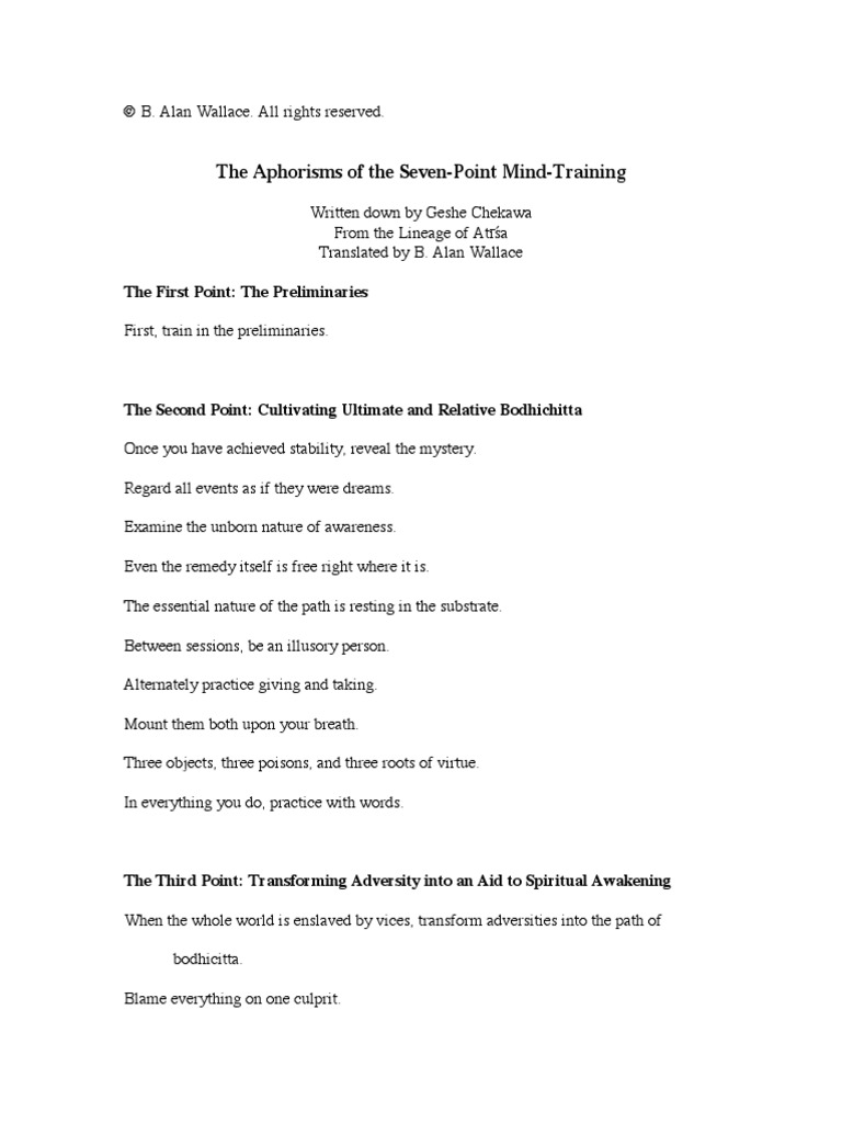 7 Point Mind Training Text Sept21 | PDF