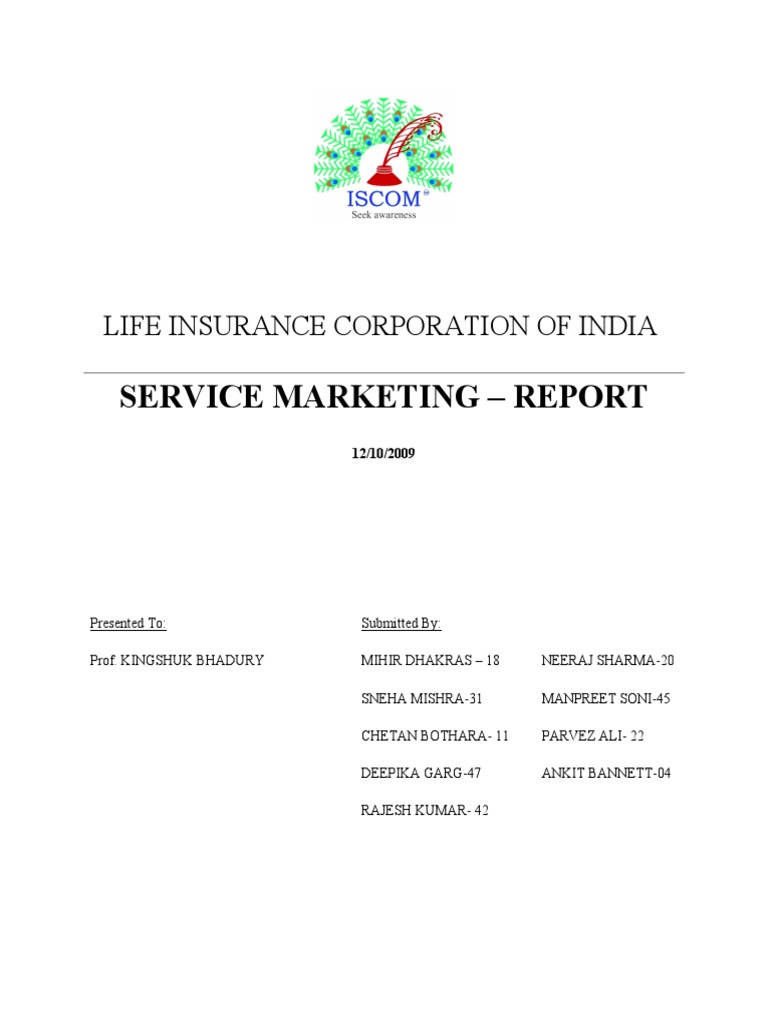 Report On Lic of India | PDF | Insurance | Business
