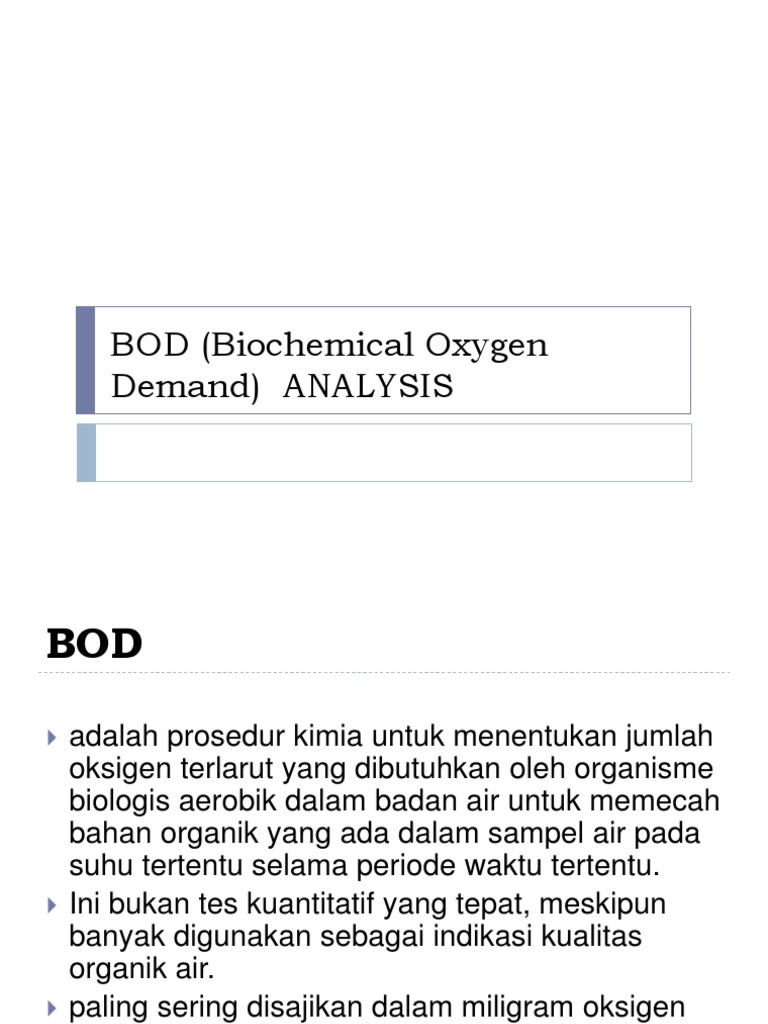 Analisis BOD: Prosedur dan Pengukuran | PDF | Elemen Kimia | Ilmu ...