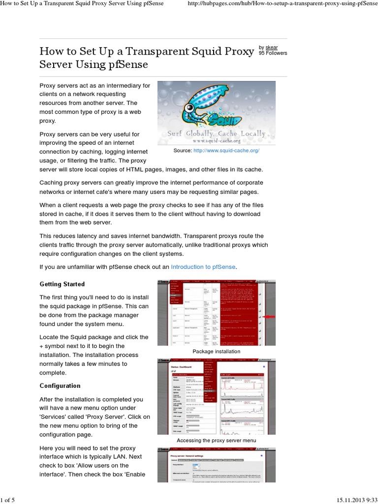 Pfsense - Transparent Proxy | PDF | Proxy Server | Web Server