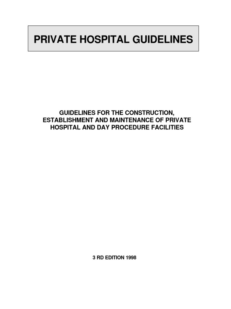 Private Hospital Guidelines | PDF | Hospital | Elevator