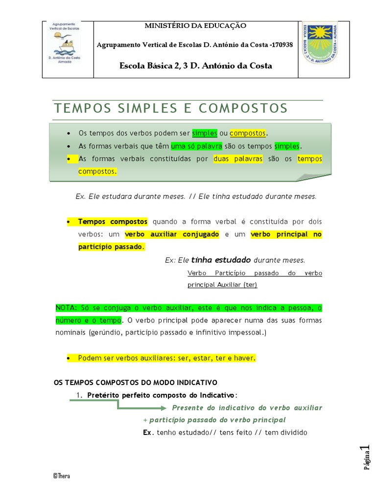 Tempos Simples e Compostos | PDF | Estilo (Ficção) | Tipologia Linguística