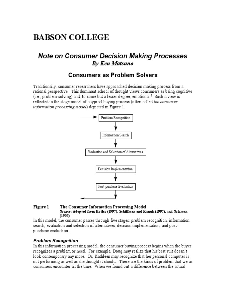 Consumer Decision Making Process | PDF | Information Processing | Brand