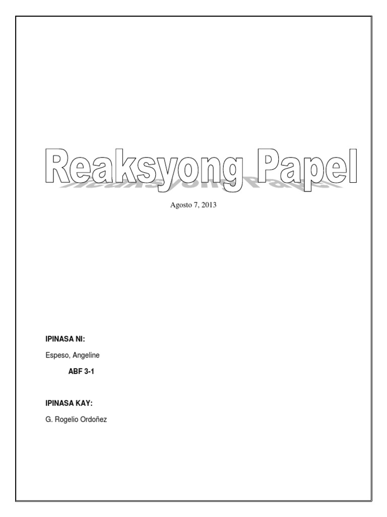 reaksyong papel
