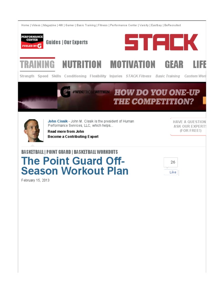 Off-Season Workout for Point Guards | PDF | Sports & Recreation