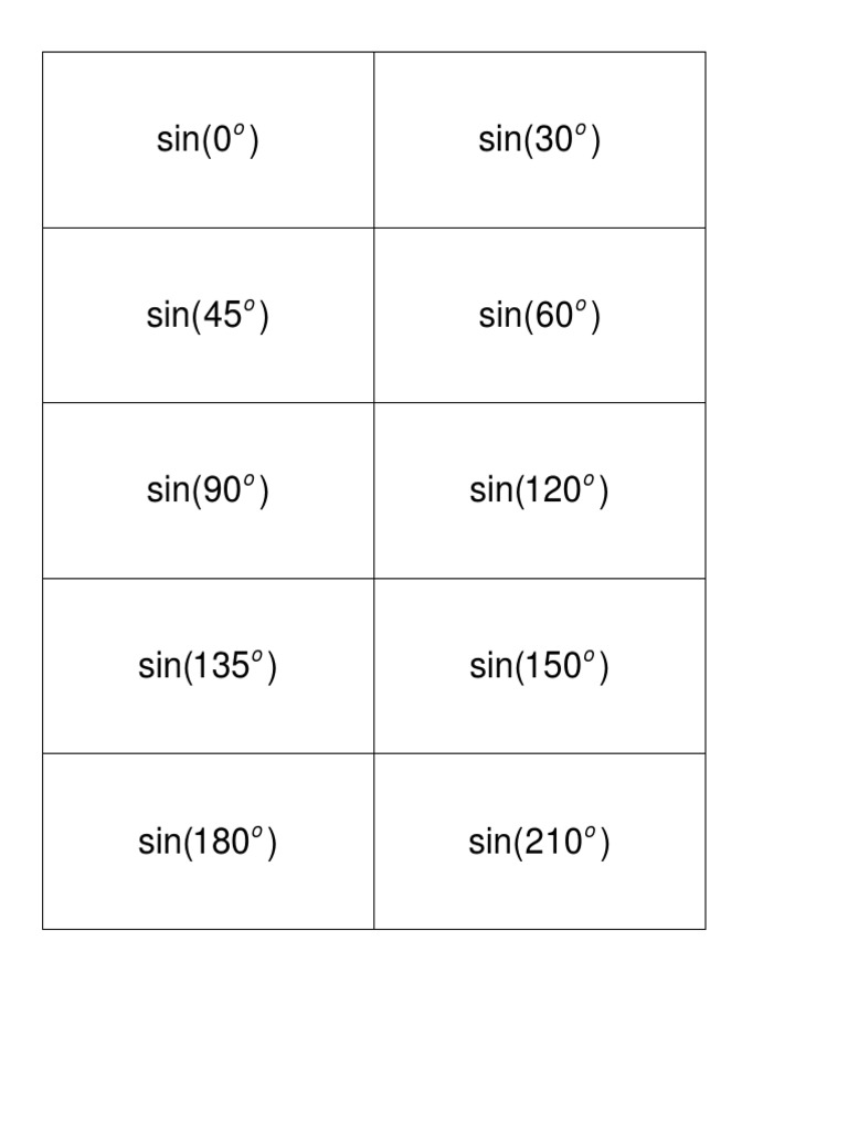 2013-11-22 Trig War Cards | PDF | Teaching Mathematics