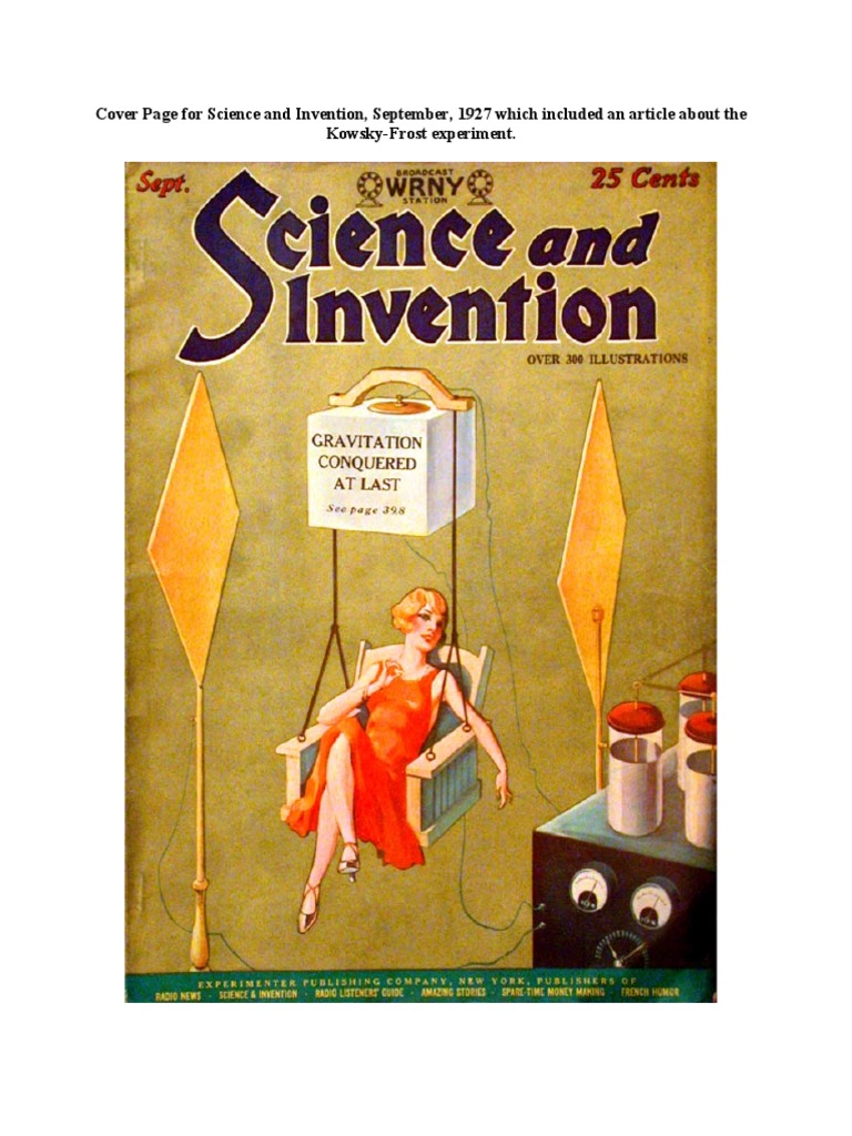 Kowsky Frost Antigravity Experiment | PDF | Gravity | Weight