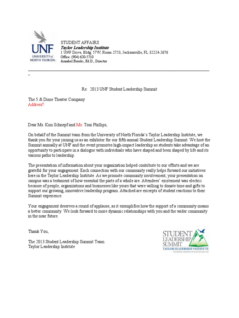 Exhibitors Thank You Letter Completed | PDF