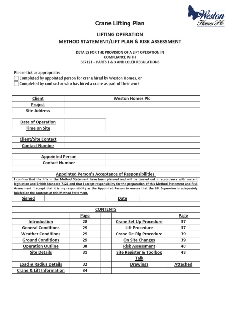 Pre Lift Plan | PDF | Crane (Machine) | Government