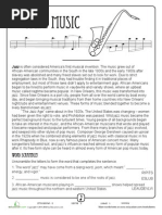 1 - History of Jazz Music Worksheets and Reading Passage Using Rap Song ...
