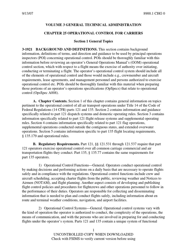8900 FAA Operational Control Requirements | PDF | Instrument Flight ...