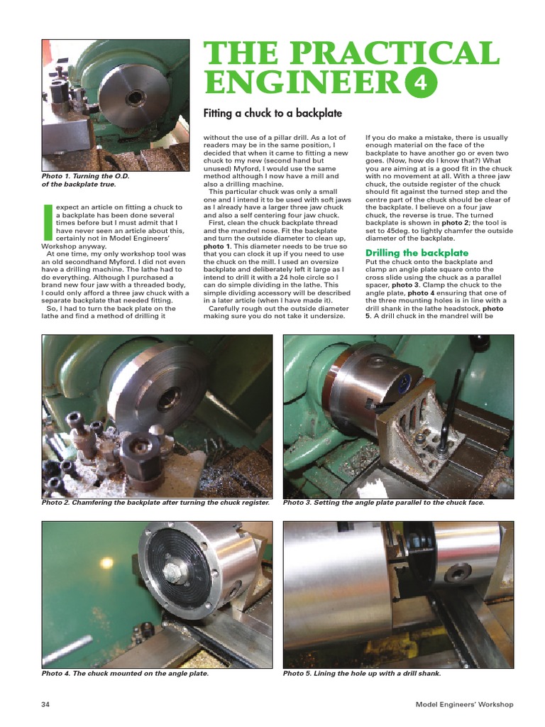 Lathe Chuck Backplate Fitting | PDF | Screw | Drill