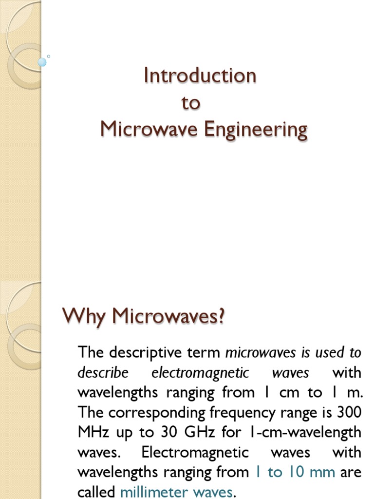 Introduction To Microwave Engineering | PDF | Microwave | Antenna (Radio)
