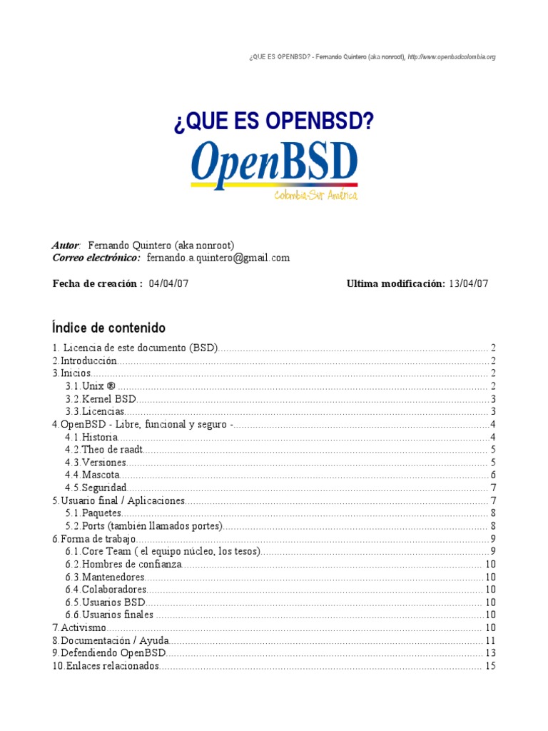 Que Es Openbsd PDF | PDF | Berkeley Software Distribution | Unix