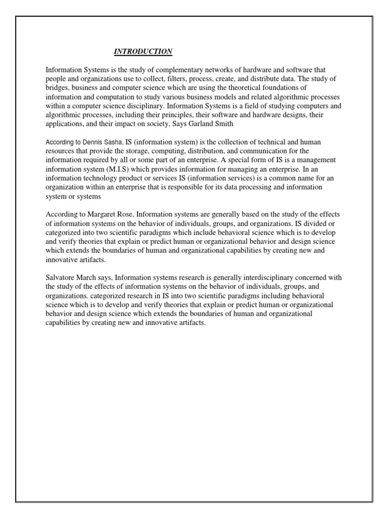 Introduction | PDF | Information System | System