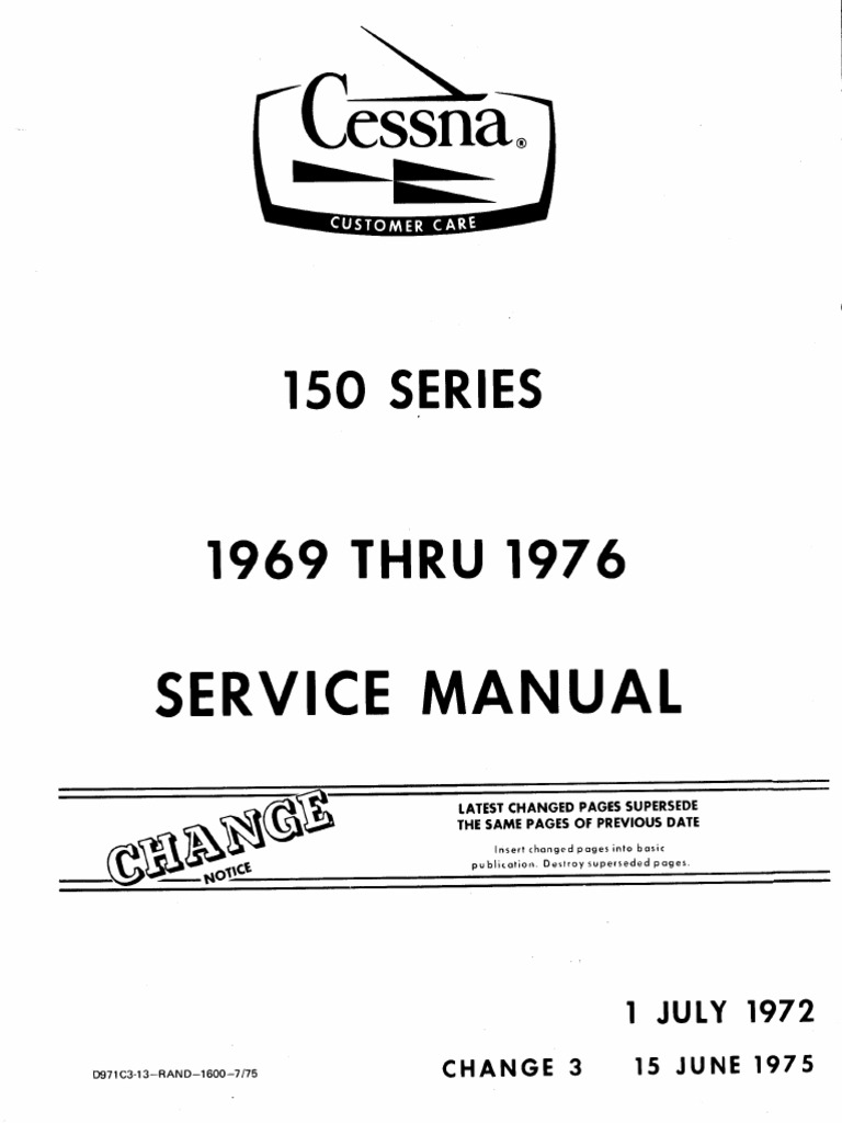 Cessna 150 Service Manual | PDF | Cessna
