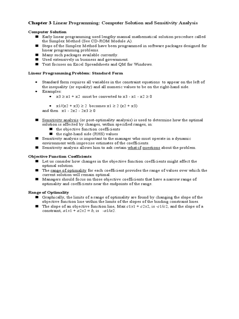 Taylor Chap 3 Linear Programming | PDF | Sensitivity Analysis | Linear ... Taylor Chap 3 Linear Programming | PDF | Sensitivity Analysis | Linear ...