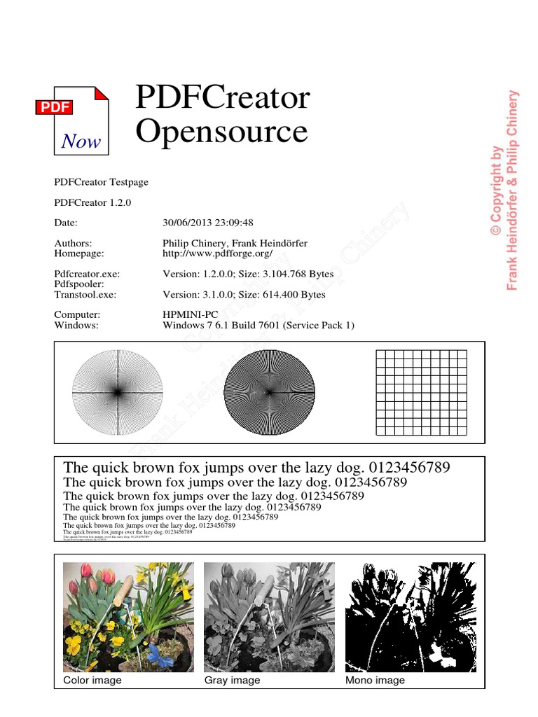 PDFCreator Test Page Info | PDF
