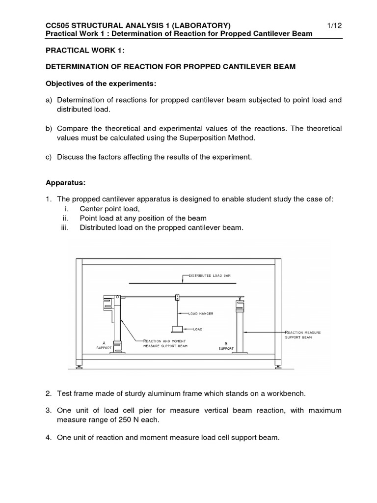 Propped Cantilever Beam Reaction Analysis | PDF | Structural Analysis ...